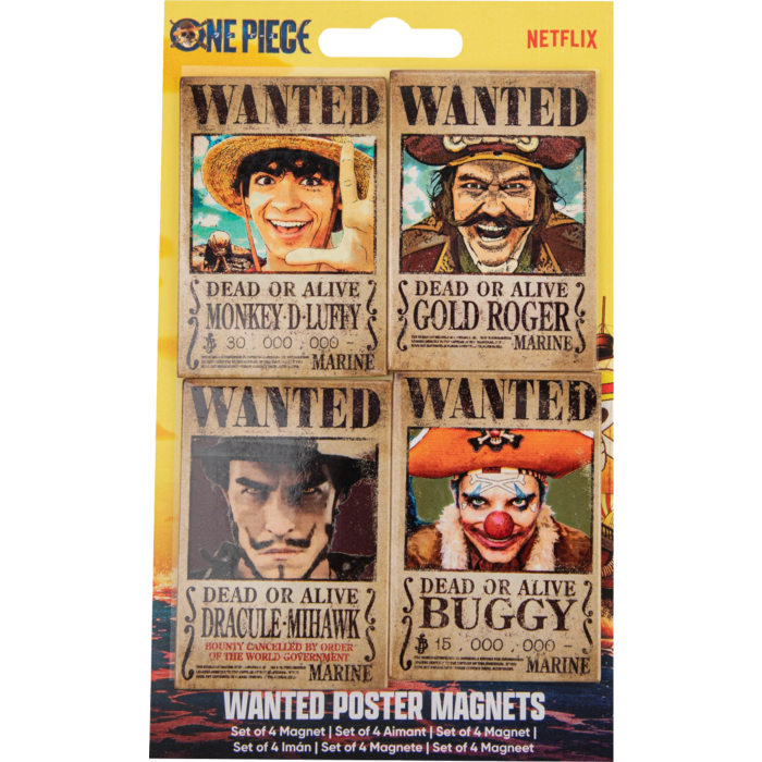 One Piece (2023) - Wanted Poster Magnets 4-Pack – Bazinga Cards ...